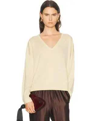 Jenni Kayne Dree V-neck Merino Wool Sweater - Pale Yellow