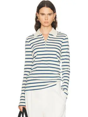 JIL SANDER Long Sleeve Polo Top - Cornsilk