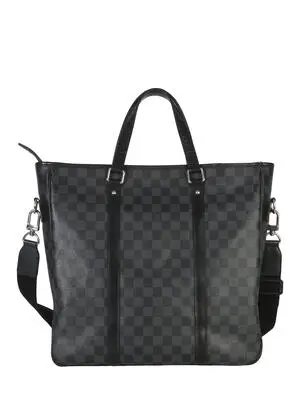 LOUIS VUITTON Damier Graphite Canvas Tadao Tote - Black