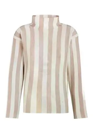 TOD'S Striped Funnel-neck Sweater - Neutrals