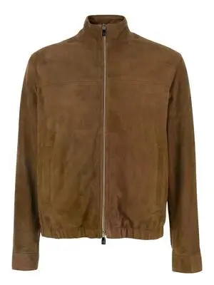 Jacob Cohen Zip-up Suede Jacket - Brown