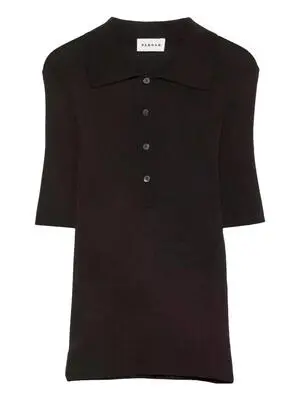 P.a.r.o.s.h Buttoned Knit Polo Shirt - Brown