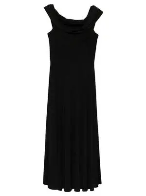 Norma Kamali Draped Sleeveless Midi Dress - Black