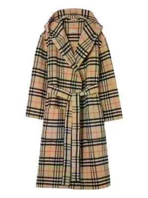 BURBERRY Check Wool Cashmere Robe