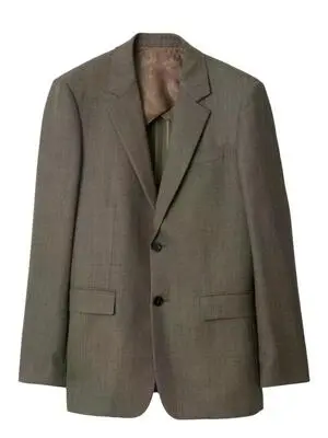 Burberry Sharkskin Wool Tailored Jacket - Brown