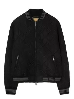 Burberry Micro Check-Stitch Rakewood Bomber Jacket Black