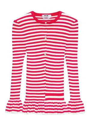 MSGM Striped Knitwear - Red