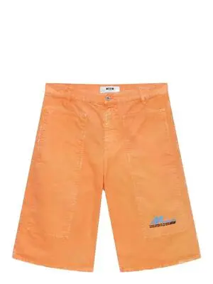 MSGM Denim Shorts - Orange
