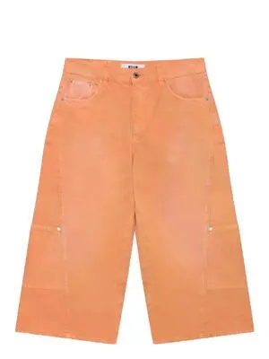 MSGM Cropped Cargo Jeans - Orange