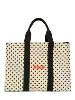 MSGM Logo-print Tote Bag - Neutrals