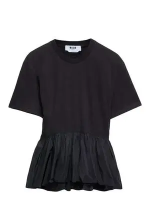 MSGM Ruffled T-shirt - Black