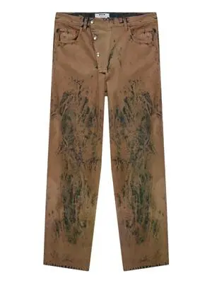 MSGM Printed Straight Leg Jeans - Brown