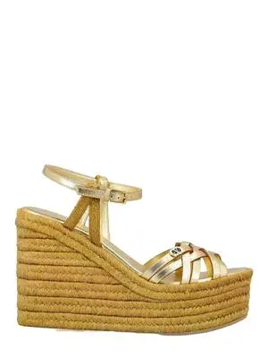 Valentino Garavani Woven Platform Sandals - Gold