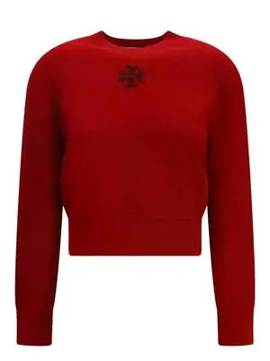 Tory Burch Logo Crew-neck Sweater - Red