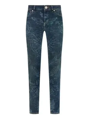 Philipp Plein Printed Jeggings - Blue