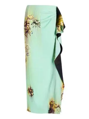 Proenza Schouler Cella Printed Maxi Skirt - Green