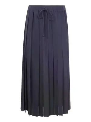 Mantū Pleated Drawstring Midi Skirt - Blue