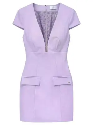 Elisabetta Franchi V-neck Mini Dress - Purple