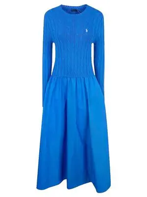 Polo Ralph Lauren Cable-knit Midi Dress - Blue