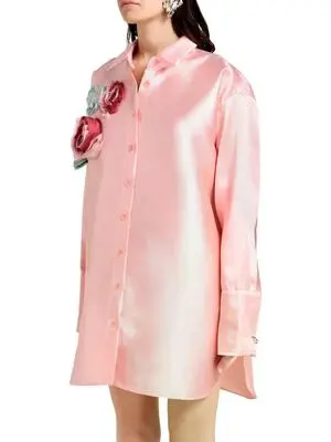 MARQUES' ALMEIDA Floral-appliqué Shirt - Pink