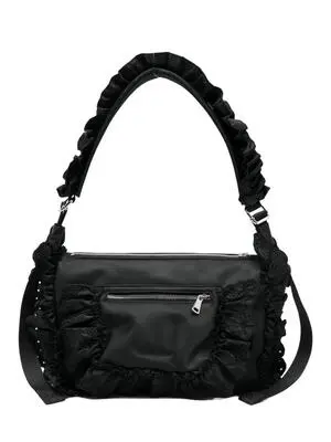 Simone Rocha Embellished Ruffled Shoulder Bag - Black