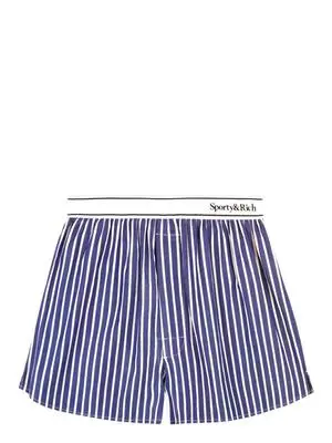 SPORTY & RICH Striped Boxer Shorts - Blue