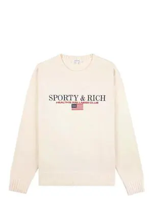 SPORTY & RICH Logo Knitted Jumper - Neutrals