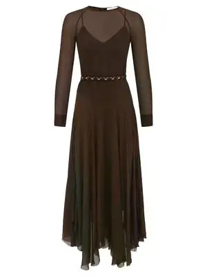 Zimmermann Rebellion Chain V-neck Maxi Dress - Brown