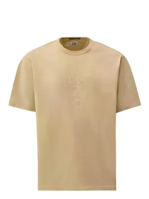 C.P. COMPANY Mercerized Jersey 30/2 Twisted Short-sleeve Logo T-shirt - Neutrals