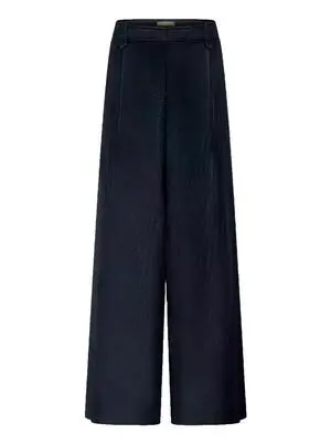 Shanghai Tang Pleated Wide Leg Trousers - Black