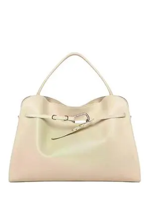 FRANCESCO BIASIA Buckle Leather Tote Bag - Neutrals