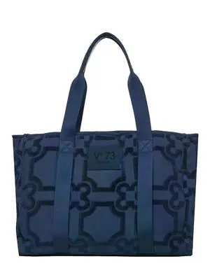 V°73 Geometric Pattern Tote Bag - Blue