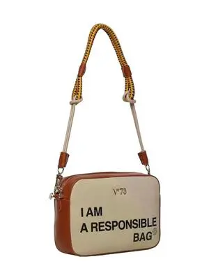 V°73 Logo Print Shoulder Bag - Neutrals