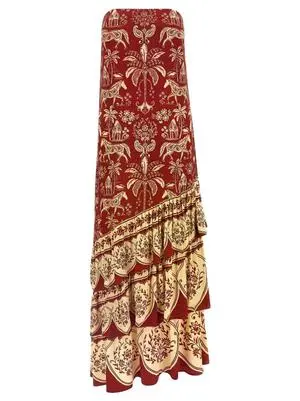 Farm Rio Haras Patterned Dress - Red