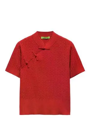 Shanghai Tang Qipao Knitted Top Red