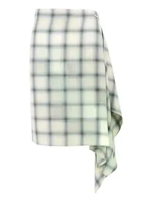Coperni Checkered Asymmetrical Skirt - Neutrals