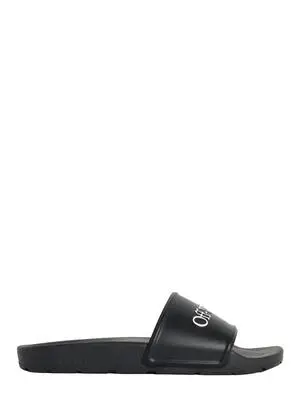 Off-White Embossed-logo Slides - Black