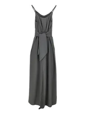 Emporio Armani Bow Sleeveless Maxi Dress - Grey