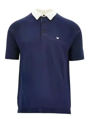 Emporio Armani Contrast-collar Polo Shirt - Blue