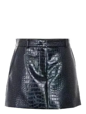 Sportmax Gleba Crocodile Mini Skirt - Black