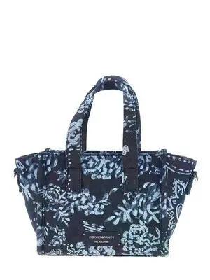Emporio Armani Floral-pattern Tote Bag - Blue