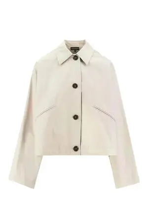 Emporio Armani Buttoned Crop Jacket - Neutrals
