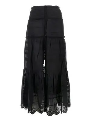 MARANT ETOILE Paoline Tiered Lace Skirt - Black