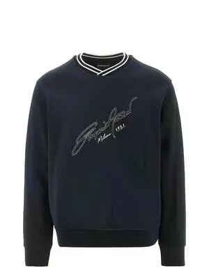 Emporio Armani Logo-embroidered Sweatshirt - Blue