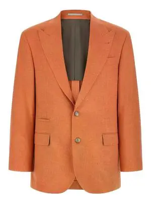Brunello Cucinelli Single-breasted Peak Lapels Blazer - Orange