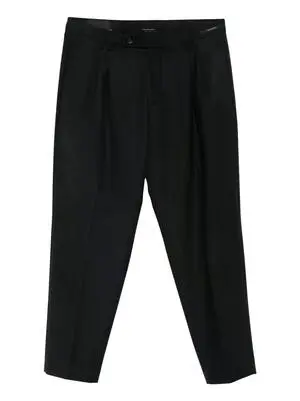 MICHAEL COAL Stewart Pleated Tailored Trousers - Black
