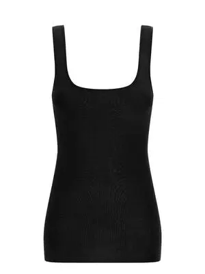ENTIRE STUDIOS Square Neckline Top - Black
