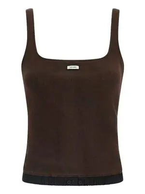ENTIRE STUDIOS Lounge Ribbed Tank Top - Brown