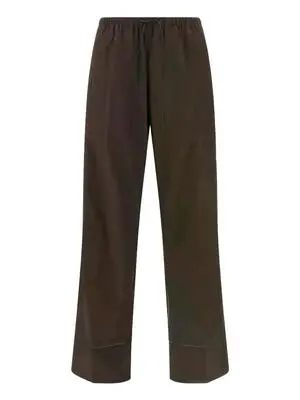 YVES SALOMON Perforated Leather Insert Pants - Brown
