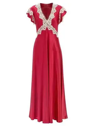 Alberta Ferretti V-neck Dress - Red